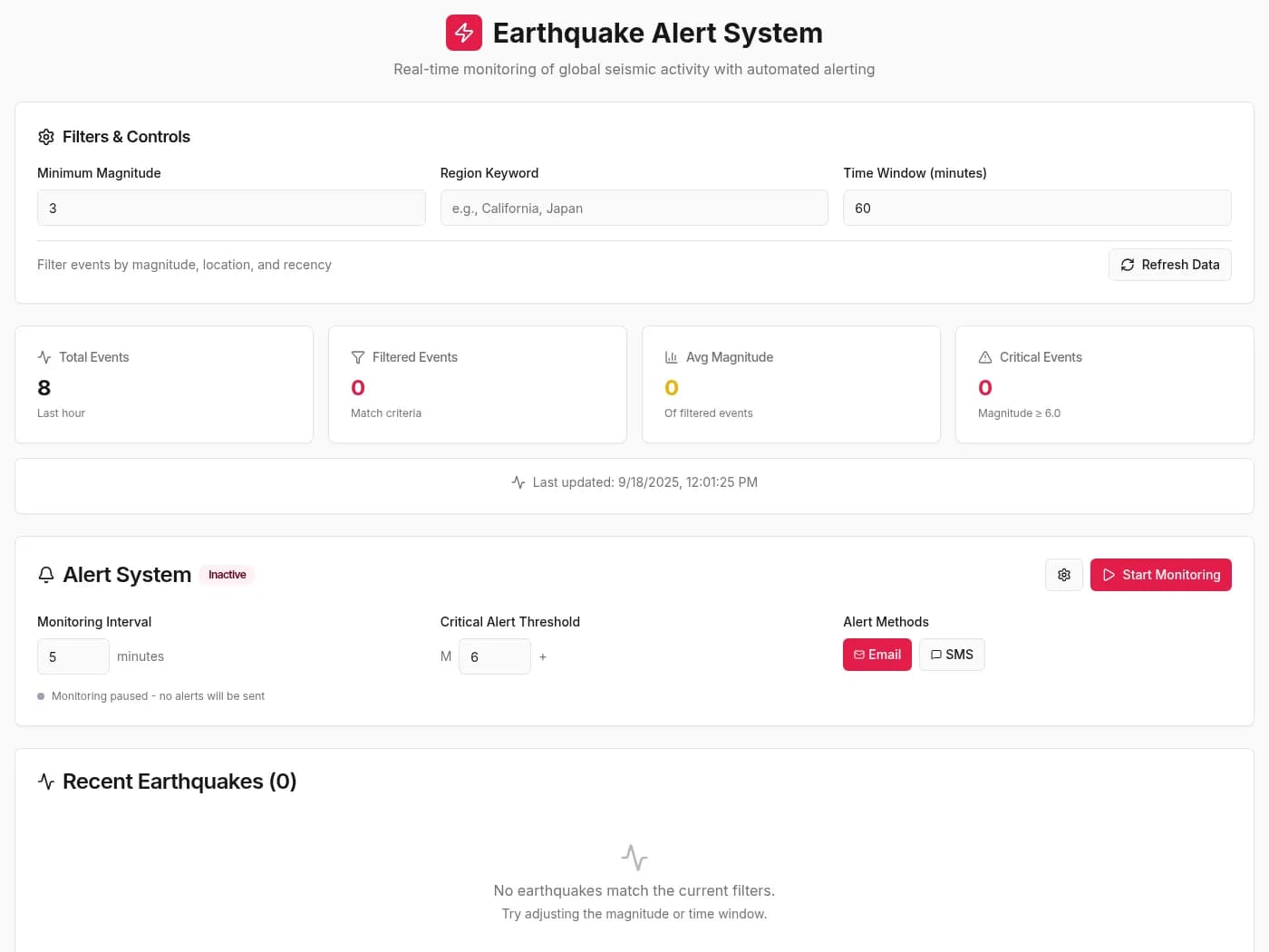 Real-Time Earthquake Alert & Notification System