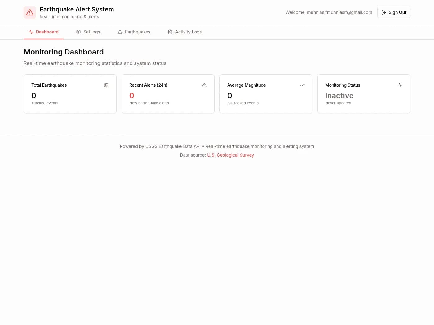 Real-Time Earthquake Alert System Using Data APIs