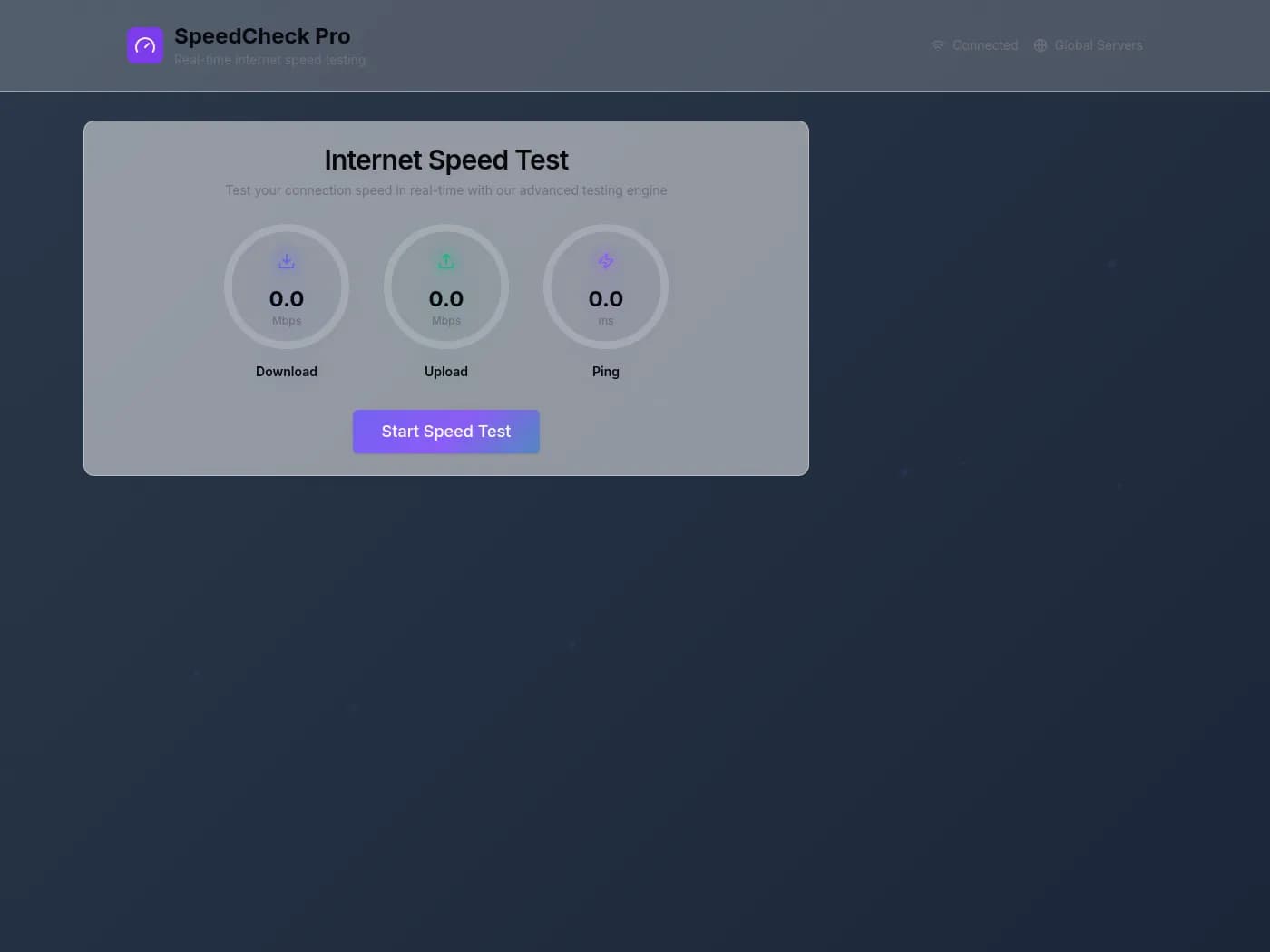 Real-Time Internet Speed Checker