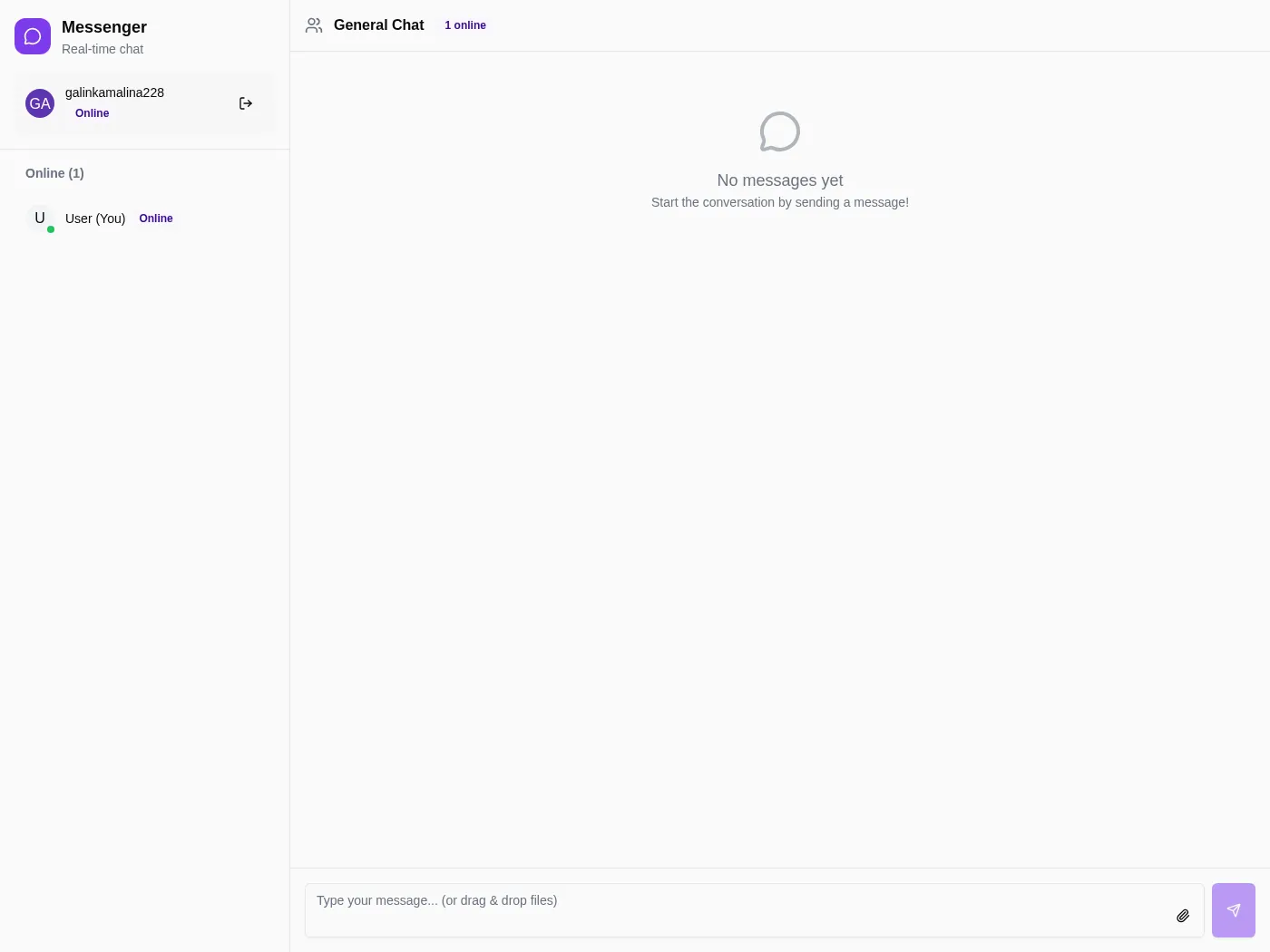 Real-Time Messenger with Photo and File Sharing