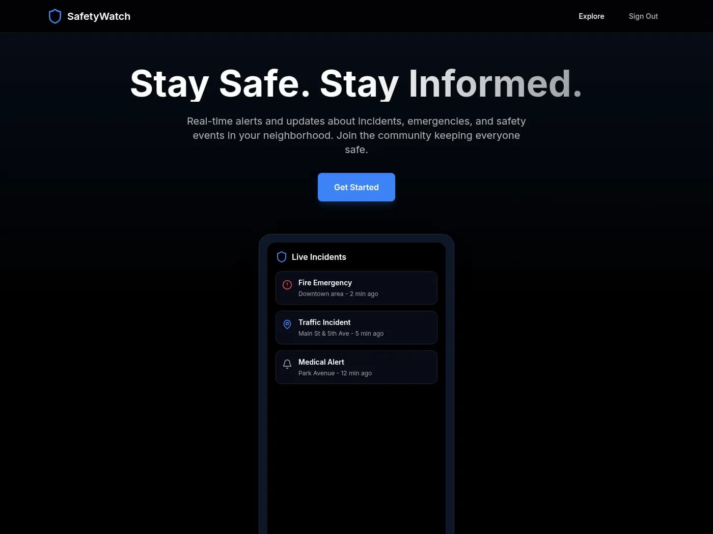 Real-Time Neighborhood Safety and Incident Alerts Platform