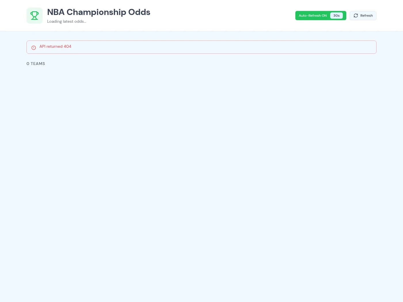 Real-Time Team Odds Fetcher
