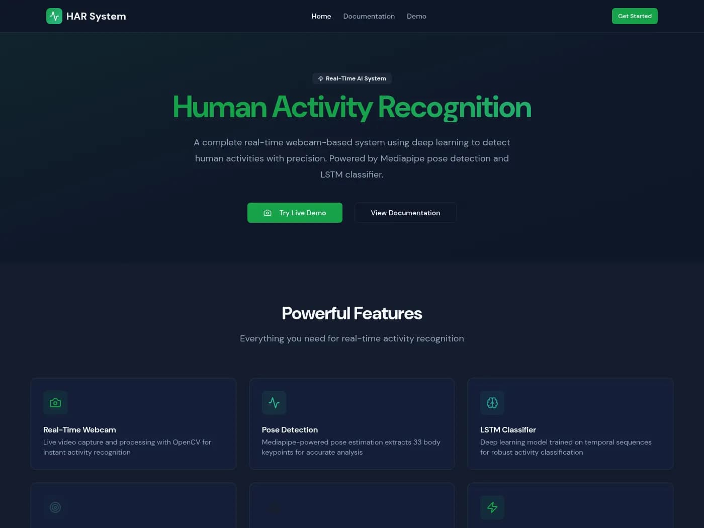 Real-Time Human Activity Recognition System with Webcam and Deep Learning