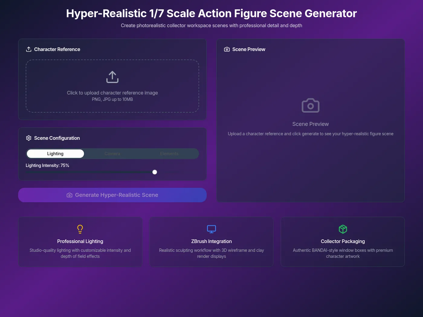 Hyper-Realistic 1/7 Scale Action Figure Collectors Scene Generator