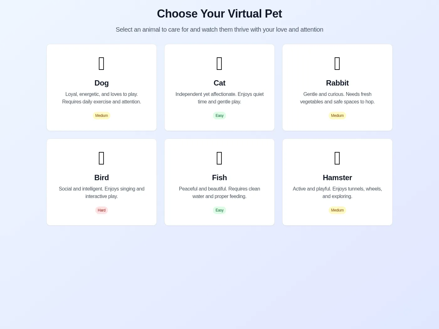 Realistic Virtual Pet Simulator