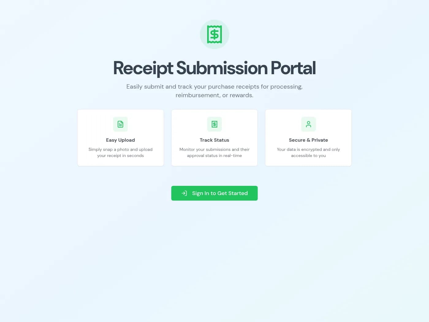 Receipt Submission Portal