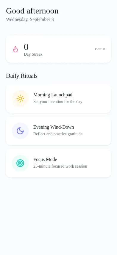 ReCharge: Daily Wellness & Digital Intention Tracker
