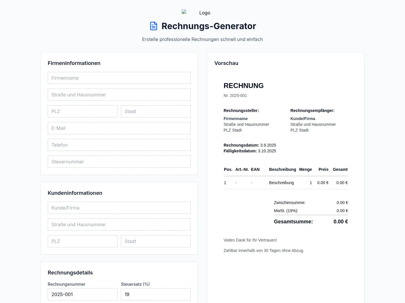 Rechnungs-Generator