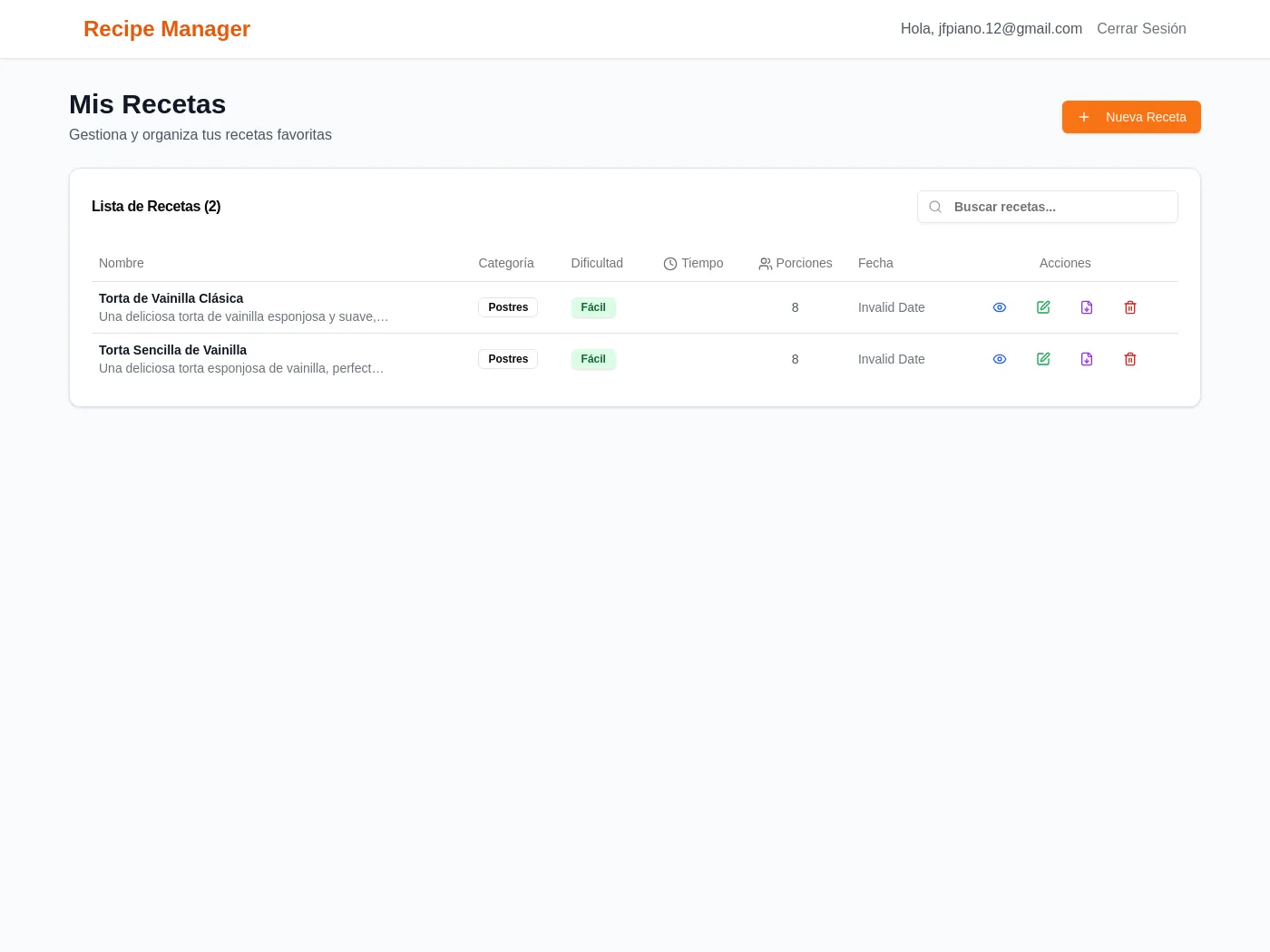 Recipe Manager App
