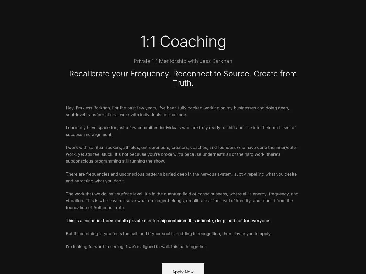 The Recode Method Professional Coaching Website