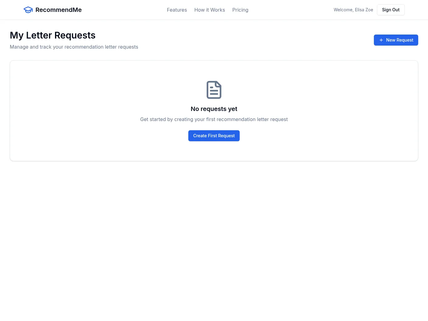 Smart Recommendation Letter Request Portal for Master's Applicants