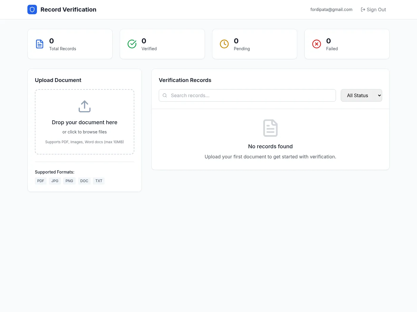 Secure Record Verification System