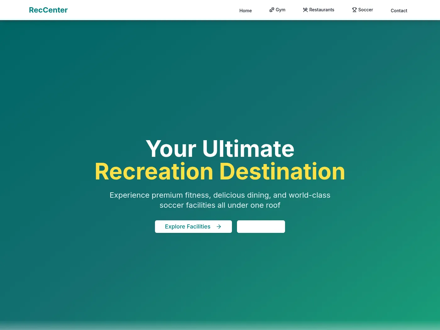 Recreational Center Hub Website