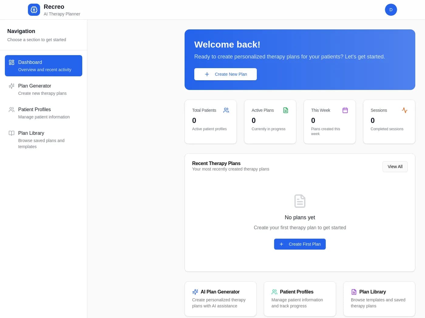 Recreo - AI Therapy Plan Generator