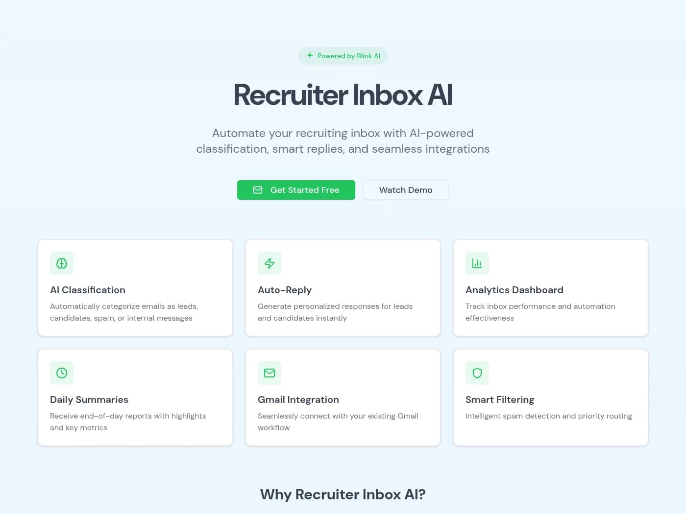 Recruiter Inbox AI Automation Agent for Blink