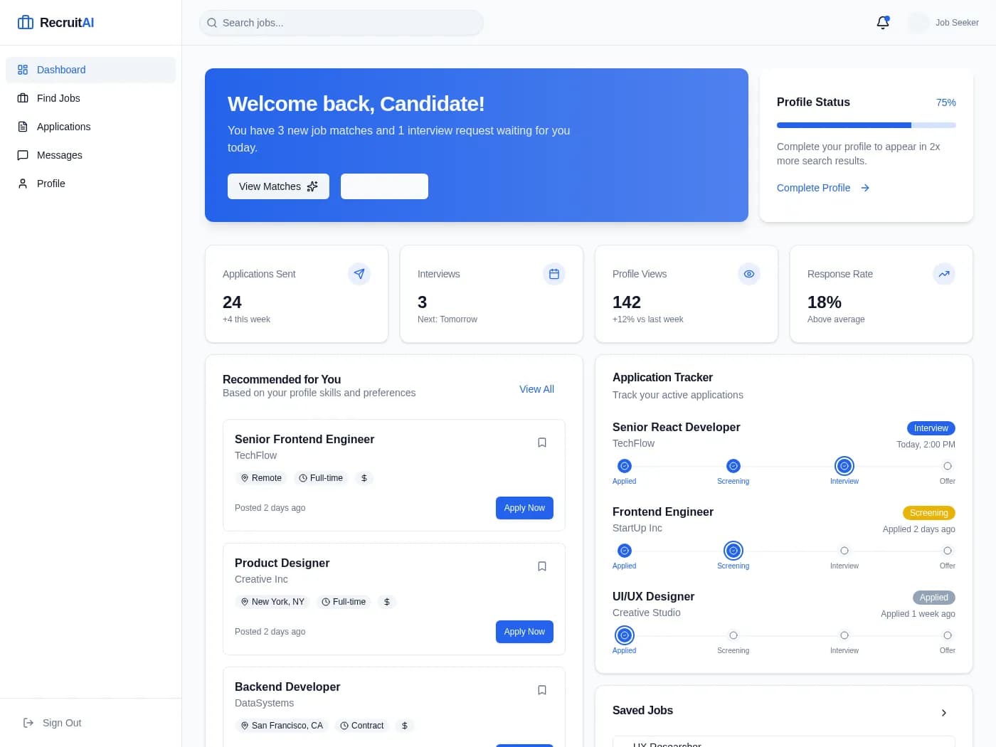 Recruitment Portal: AI-Powered Job & Employer Matching Platform