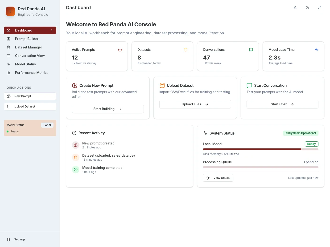 Red Panda AI Engineer’s Console – The Official Windows 11 Desktop Suite for AI Model Iteration & Data Workflow