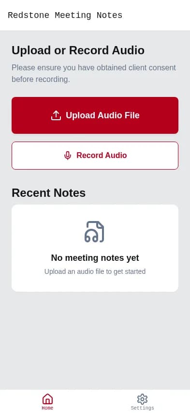 Redstone Wealth Management Meeting Note Recorder