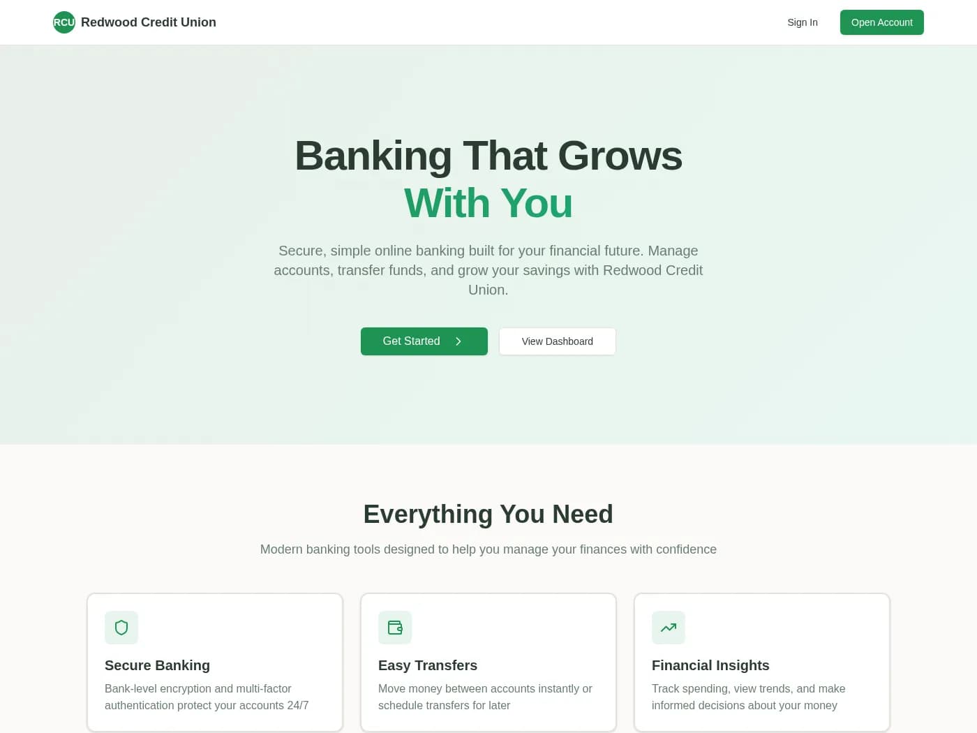 Redwood Credit Union Portal