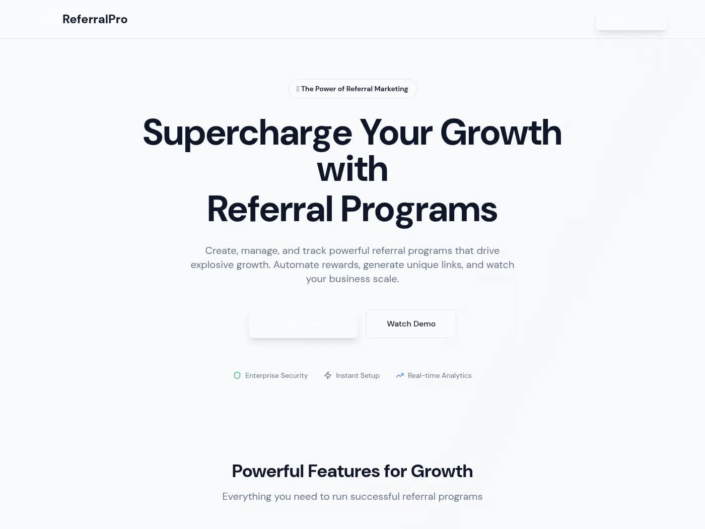 ReferralPro: SaaS Referral Program Management Platform