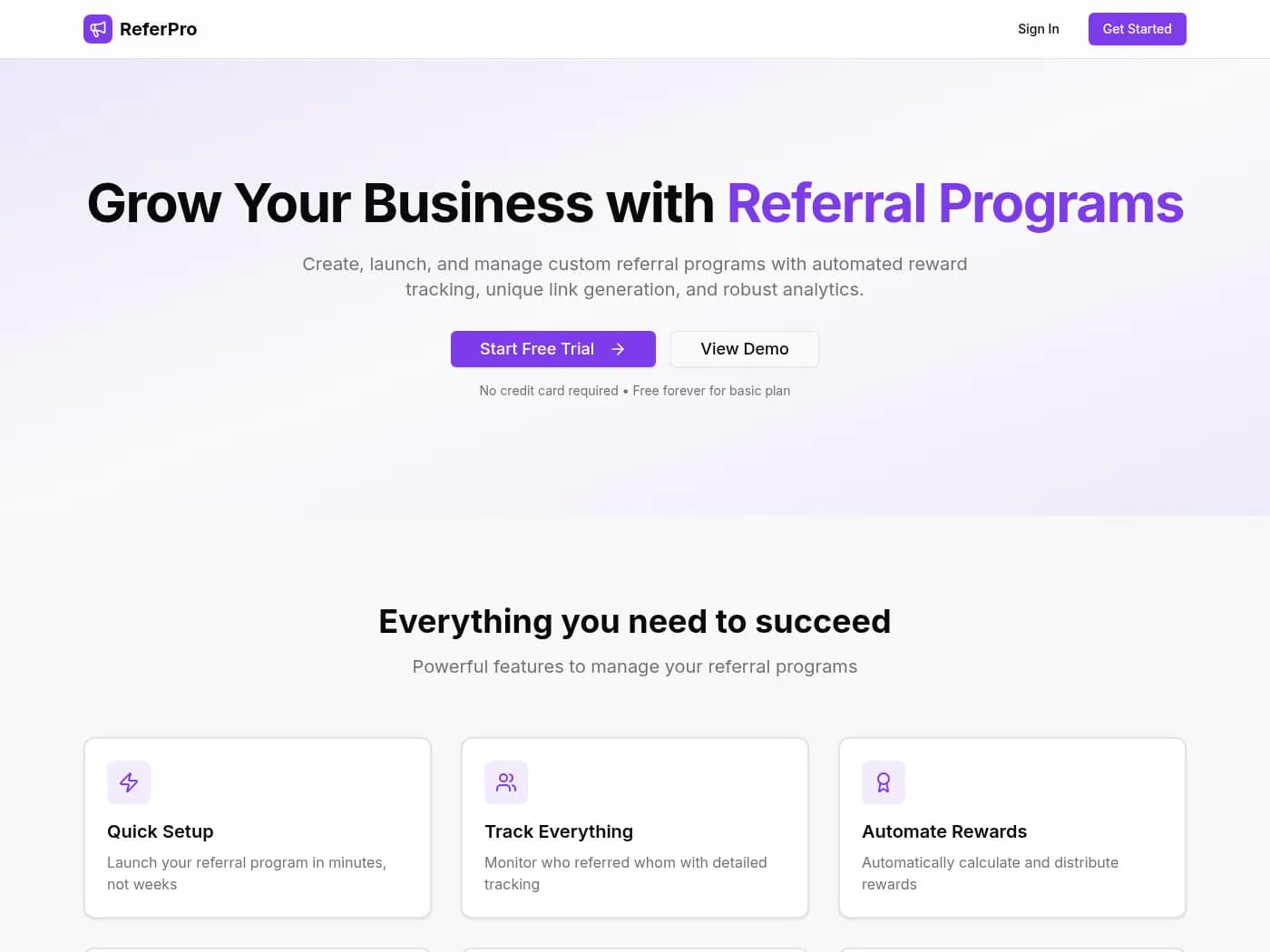 Referral Program Platform SaaS
