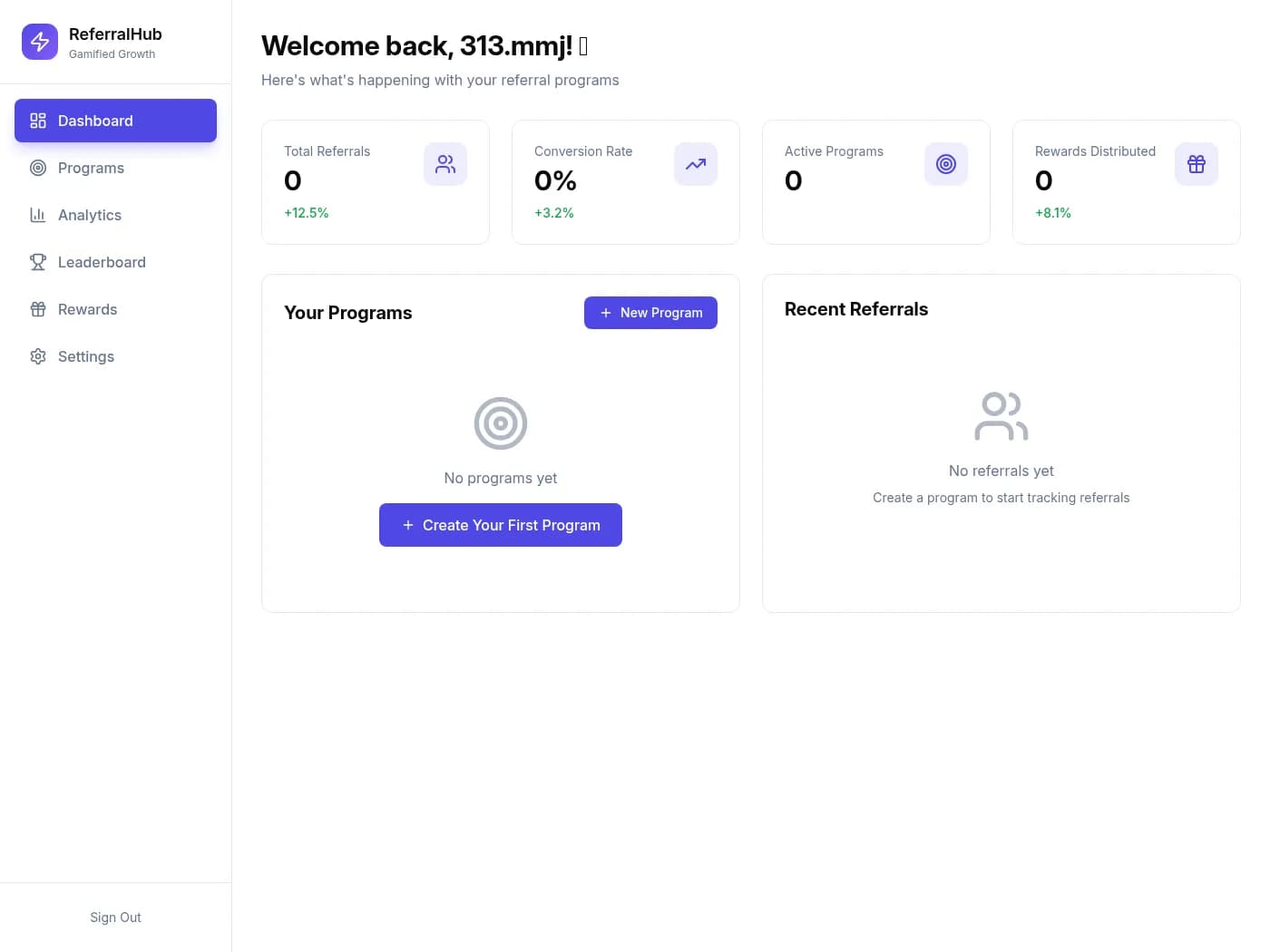 Referral Program SaaS Platform with Gamification