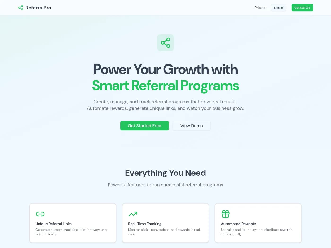 Referral Program SaaS Platform for Businesses