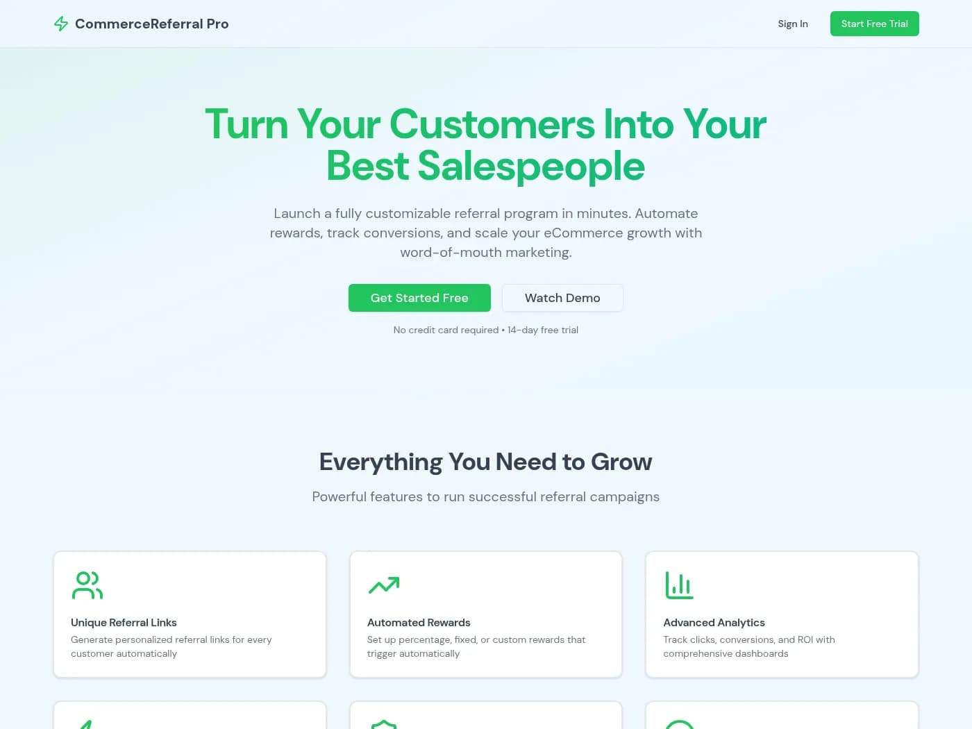 CommerceReferral Pro: Customizable SaaS Referral Program Platform for eCommerce