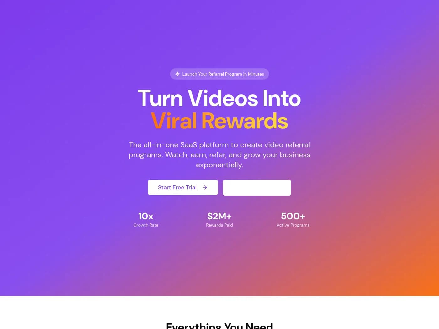 Referral Video Rewards SaaS Platform
