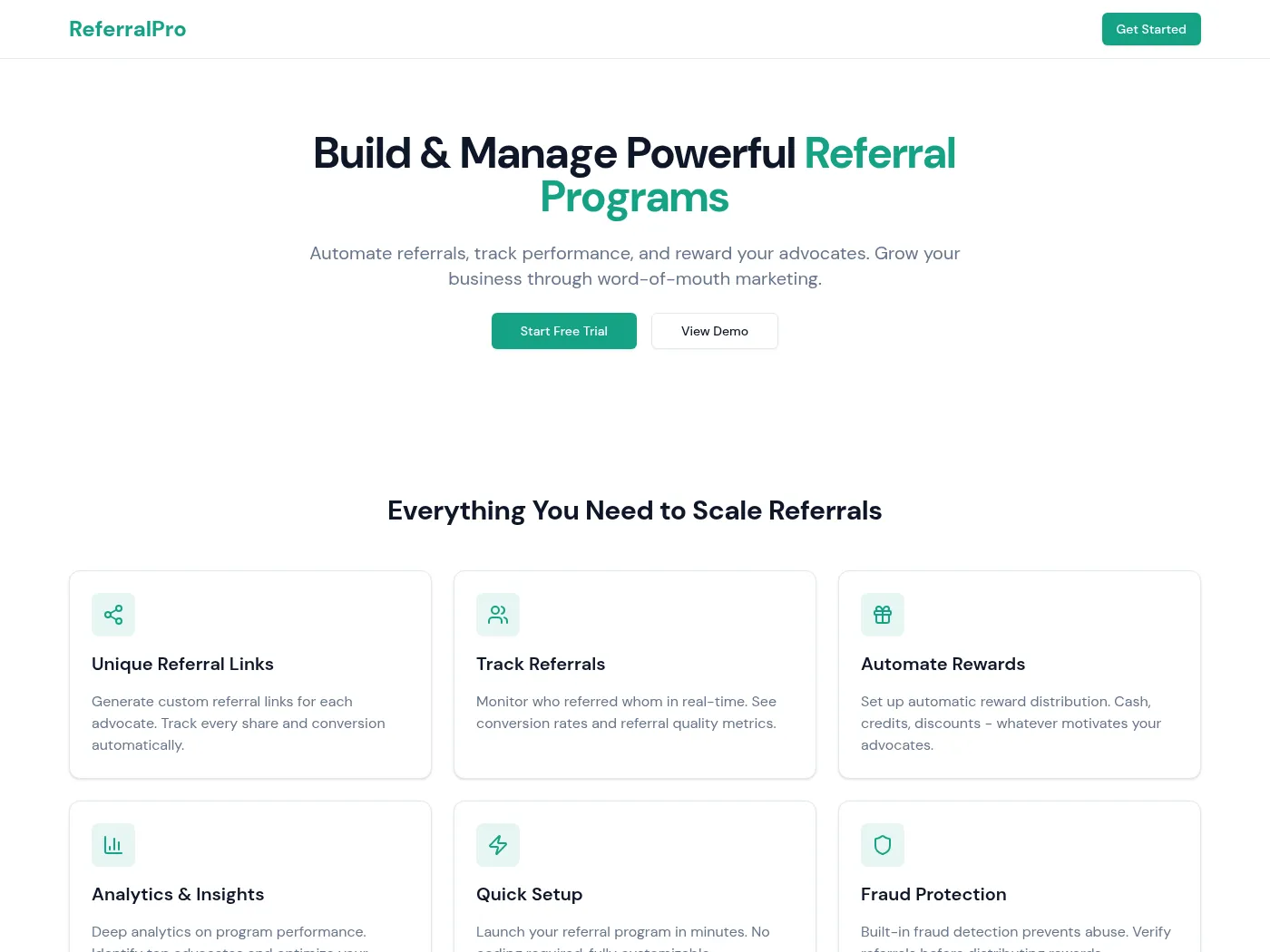 ReferralPro SaaS
