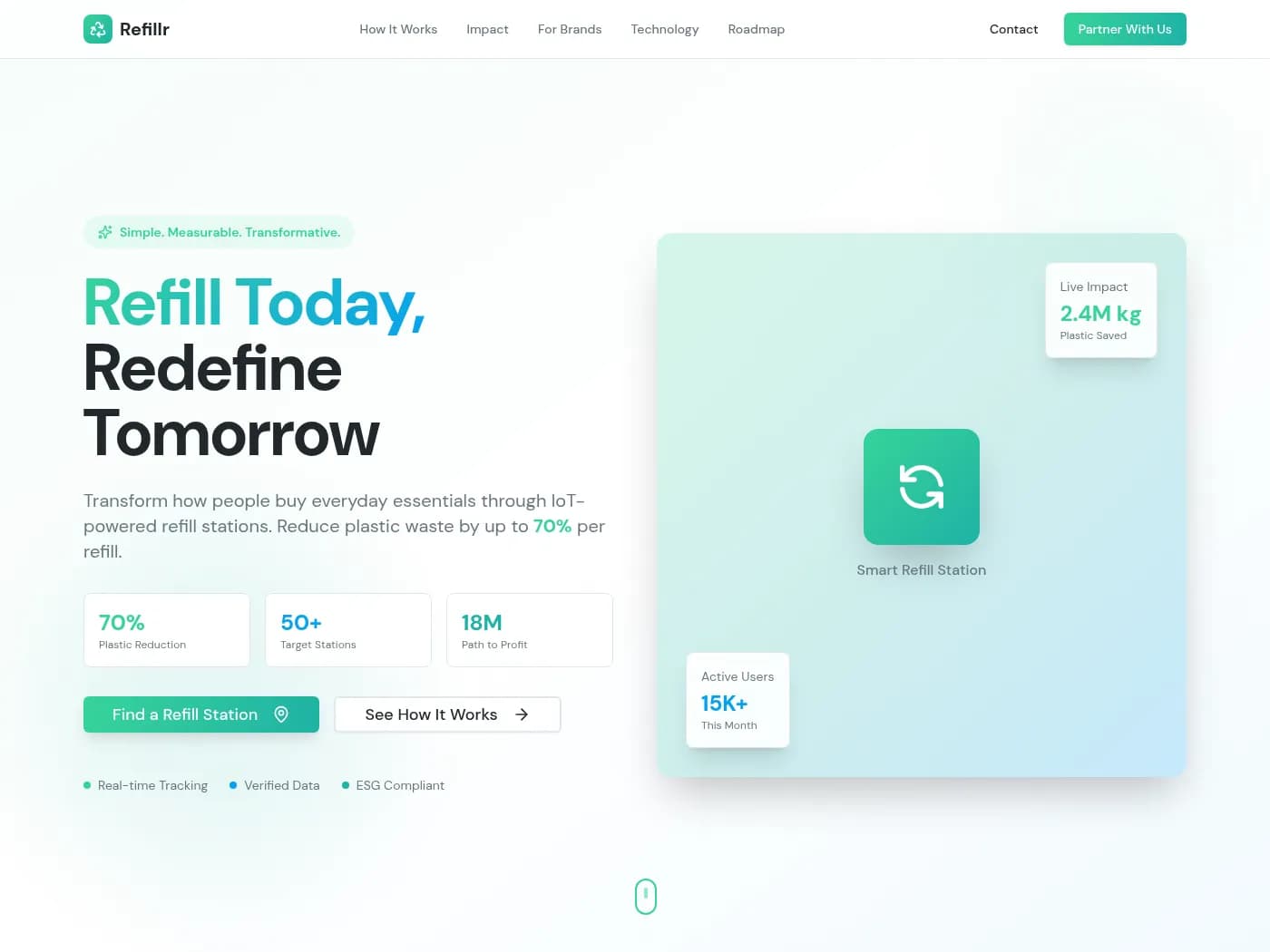 Refillr – The Smart Refill Network Website