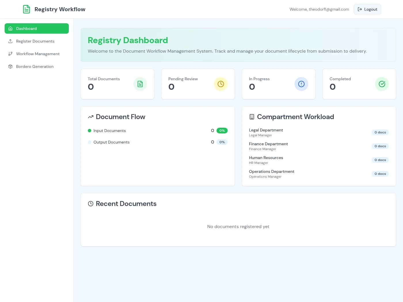 Registry Workflow Web App for Client Document Routing