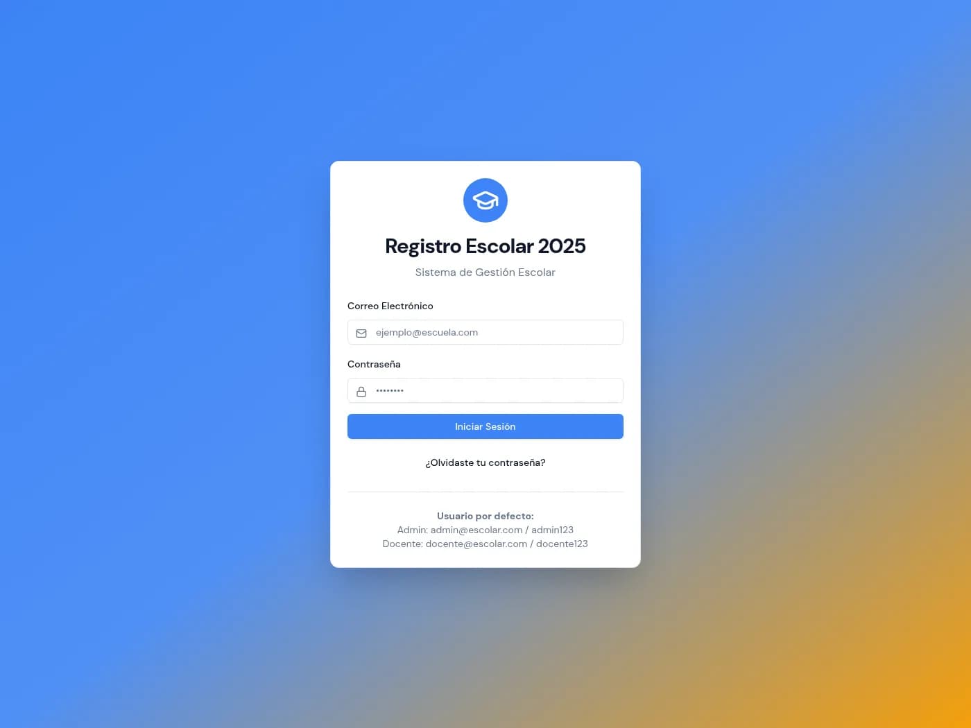 Registro Escolar 2025: Sistema integral de gestión escolar con acceso seguro y módulos completos para colegios