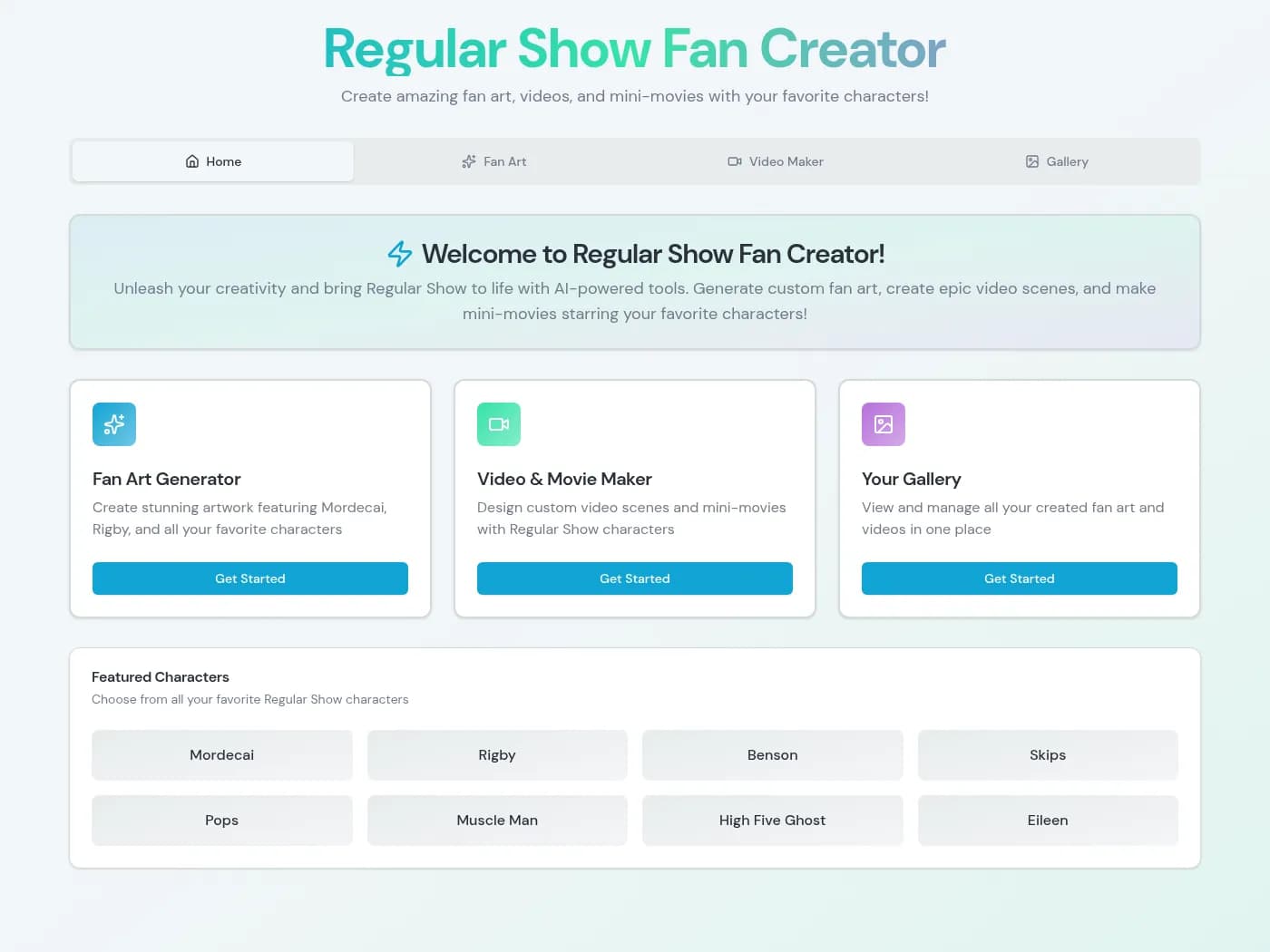 Regular Show Fan Art & Video Maker
