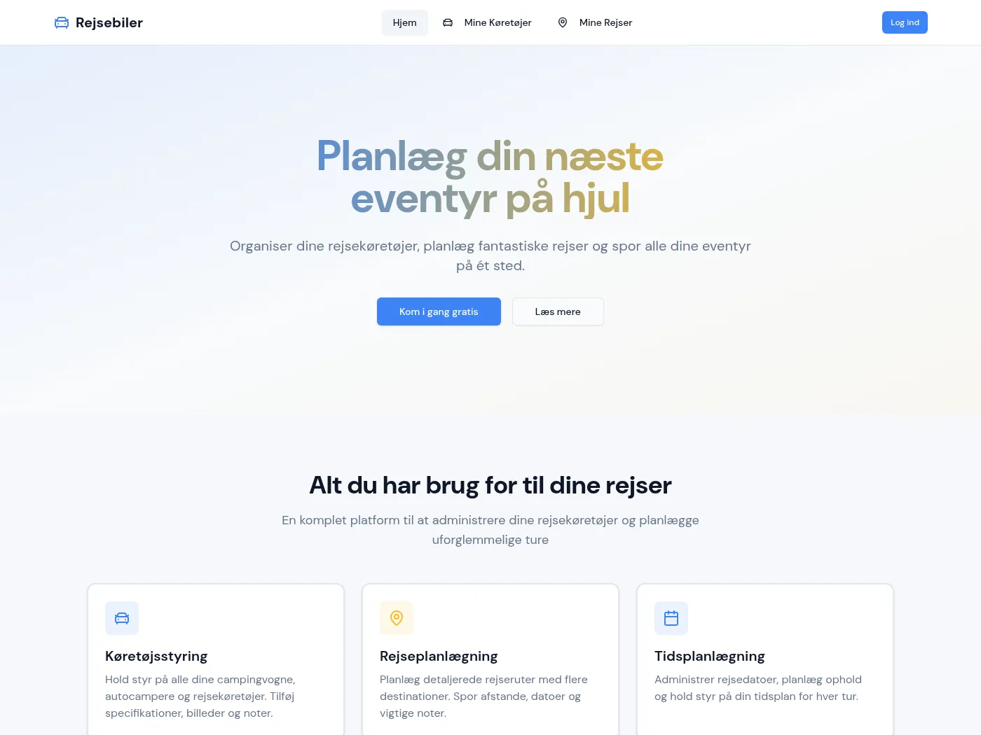 Rejsebiler Planning App