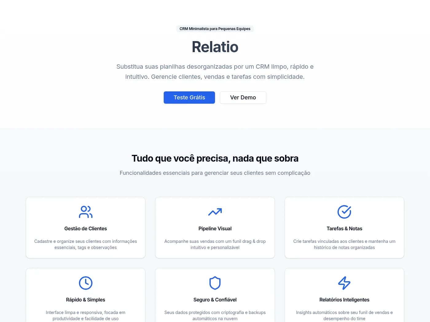 Relatio: Minimalist CRM SaaS for Solopreneurs and Small Teams