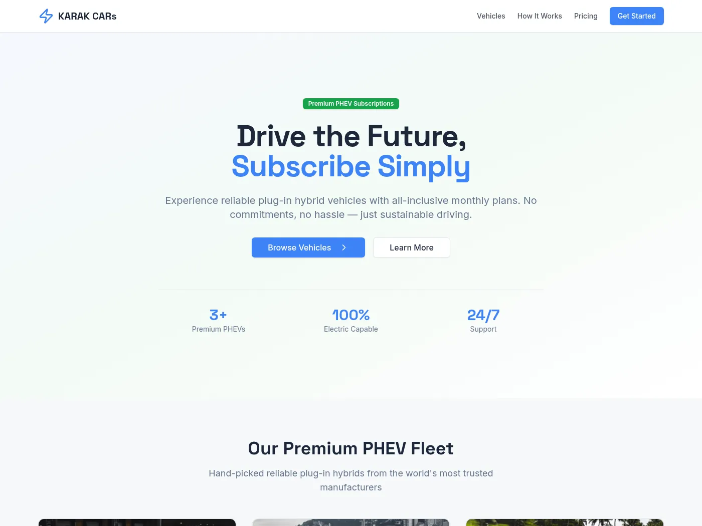 PHEV Car Subscription Platform