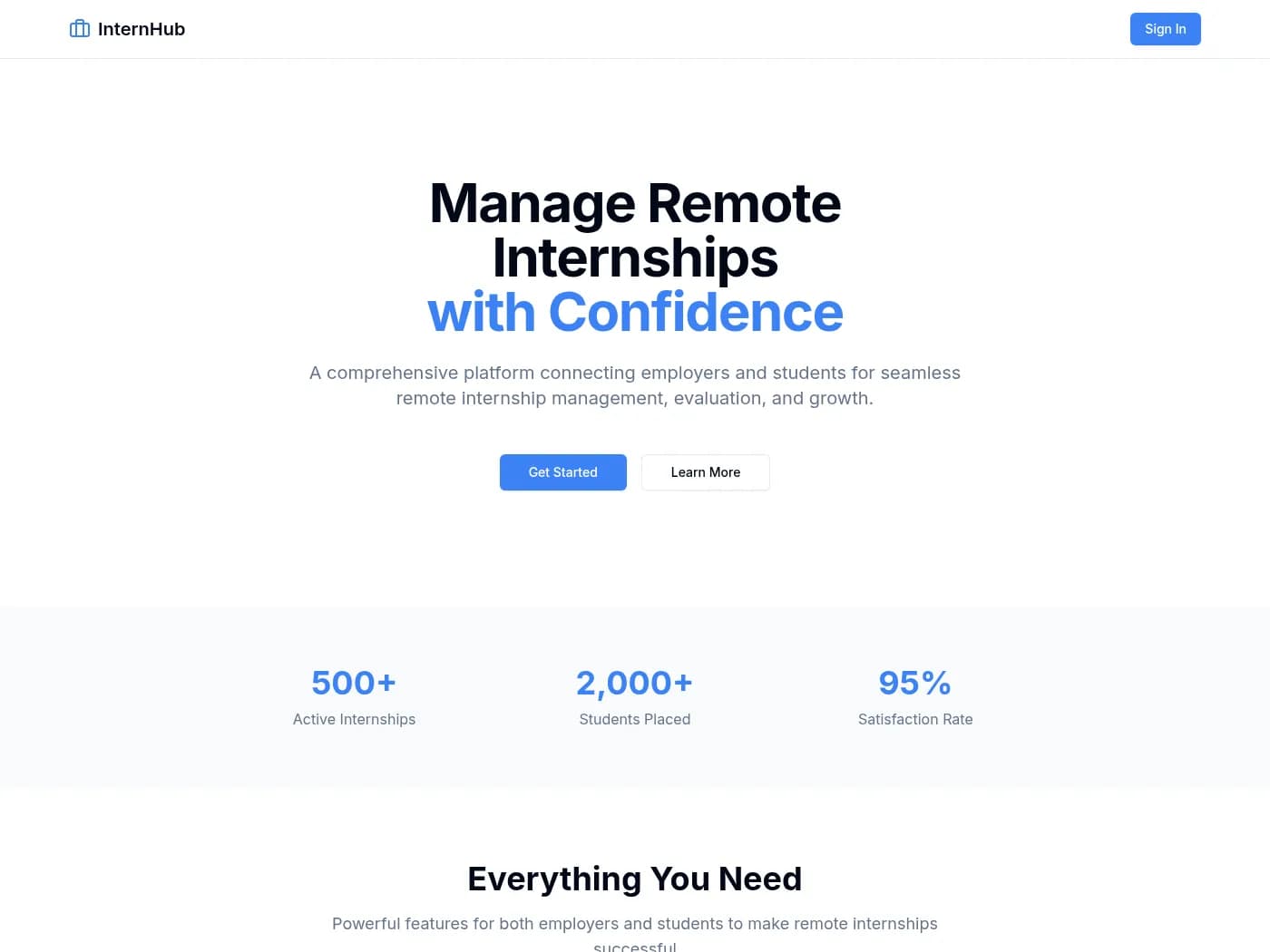 Remote Internship Management & Evaluation Platform