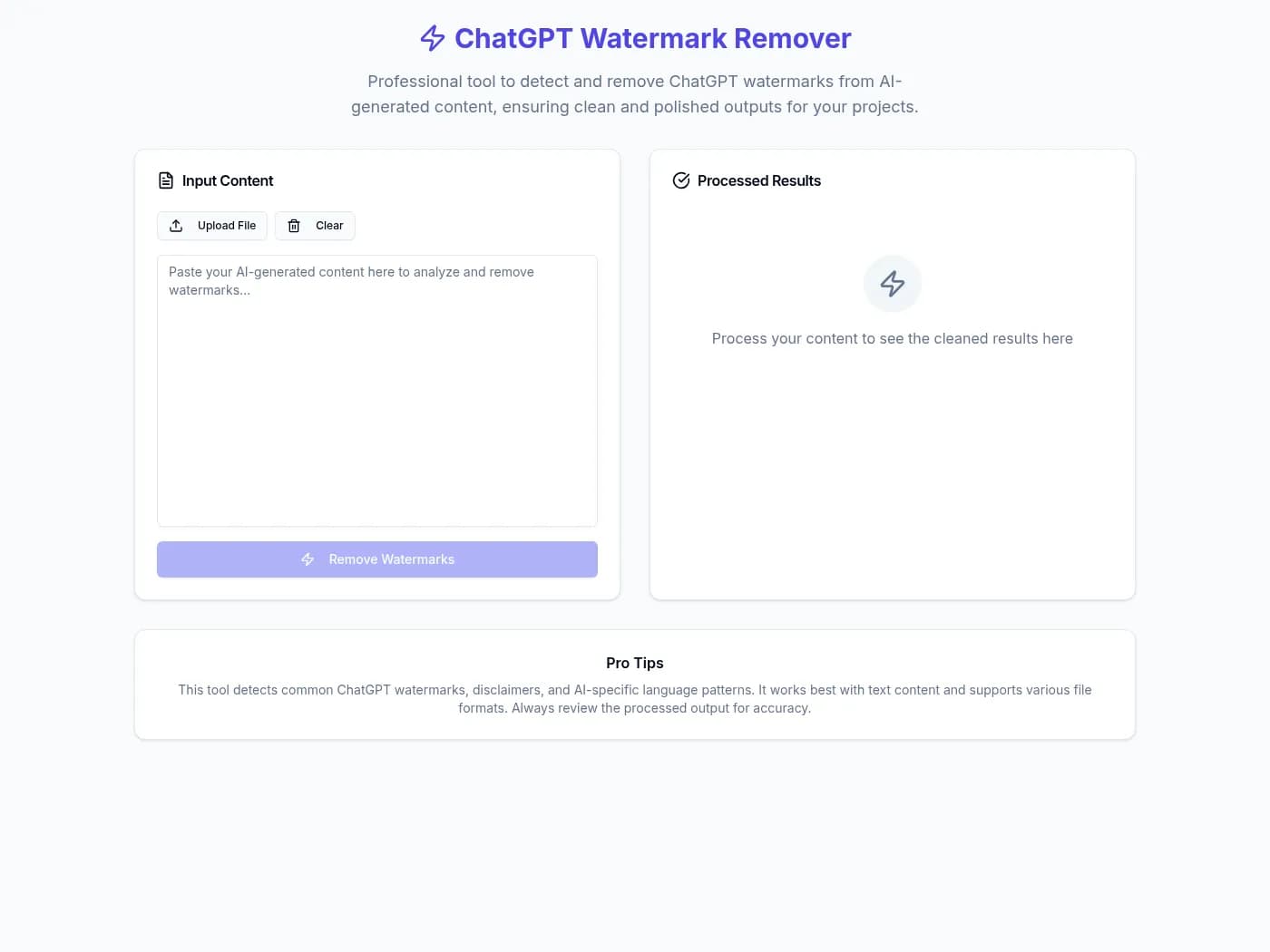 ChatGPT Watermark Remover Tool