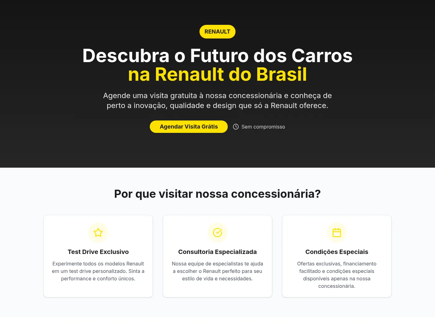 Renault Brasil Visitation Landing Page