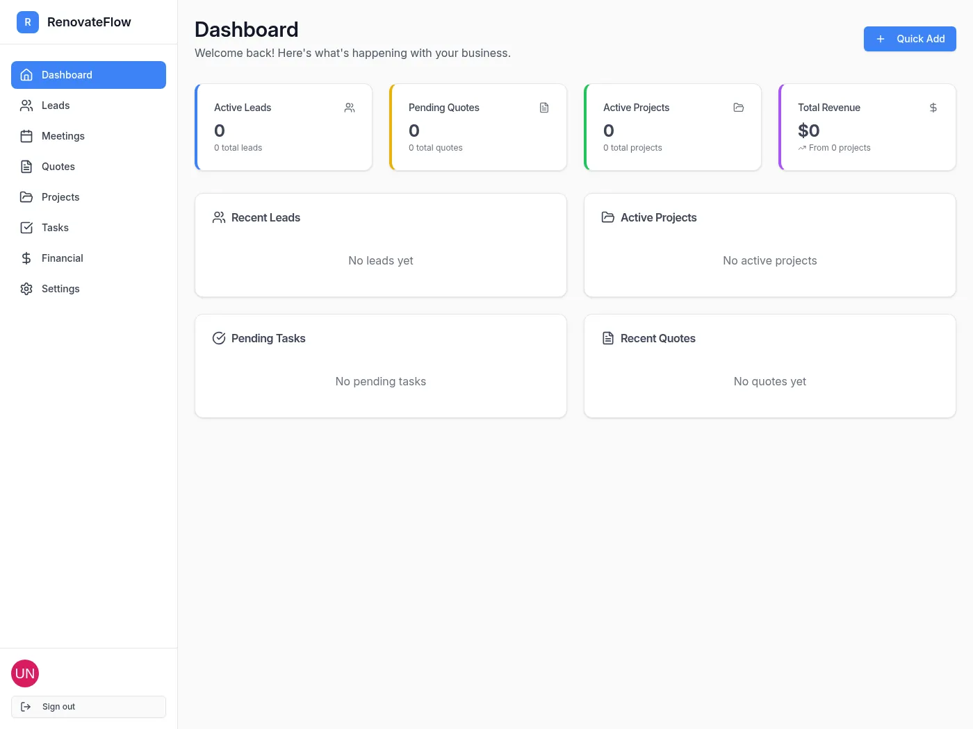 RenovateFlow: SaaS CRM & Project Management Platform for Small Renovation Companies