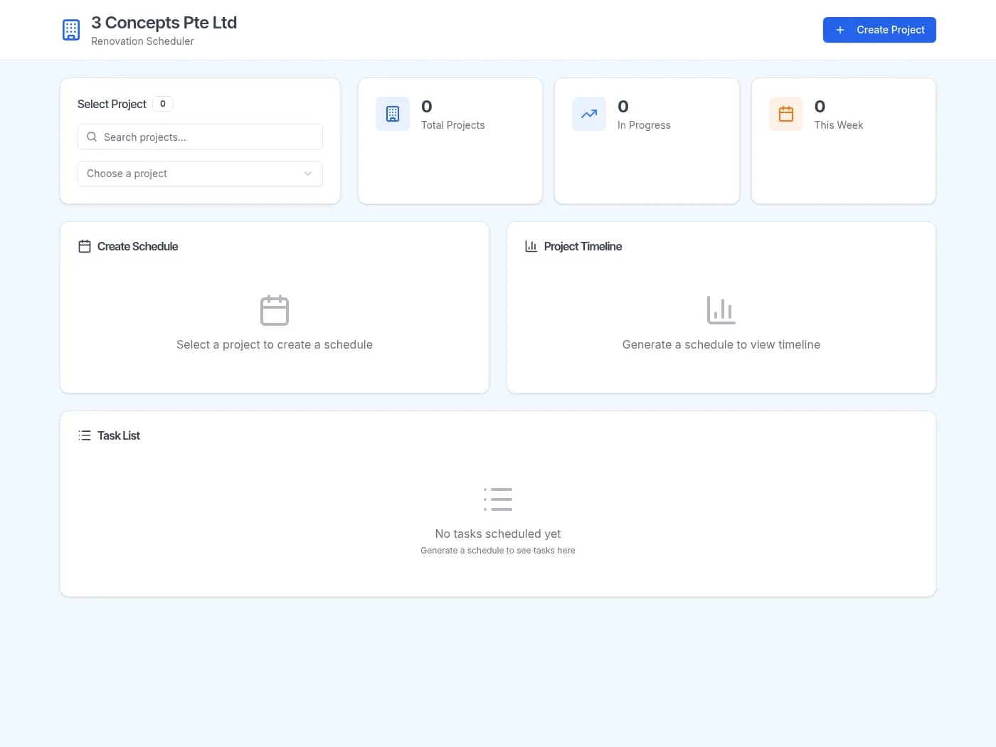 Renovation Scheduler – Smart Web App for Project Timeline & Task Dependencies