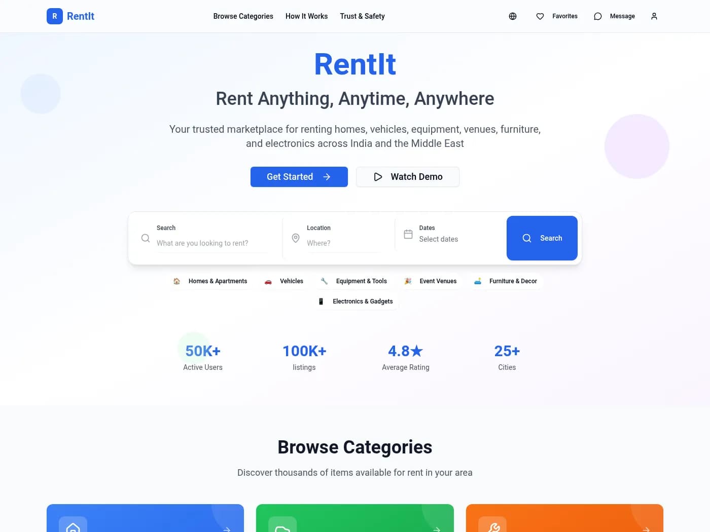 RentIt: Universal Rental Marketplace Platform