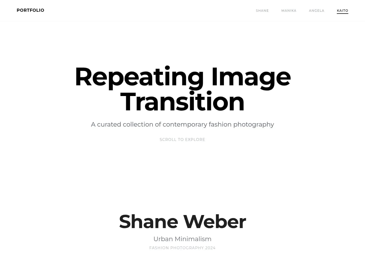 Repeating Image Transition Website Clone with Pixel-Perfect Animation