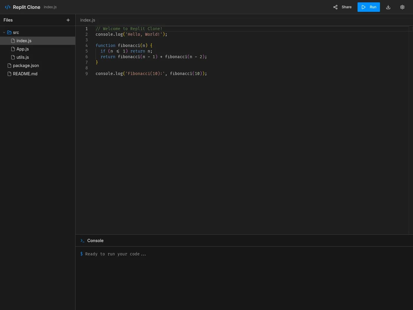 Replit Web IDE Clone (Remix)