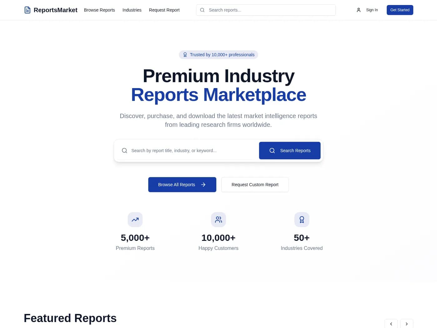 Reports Marketplace Platform