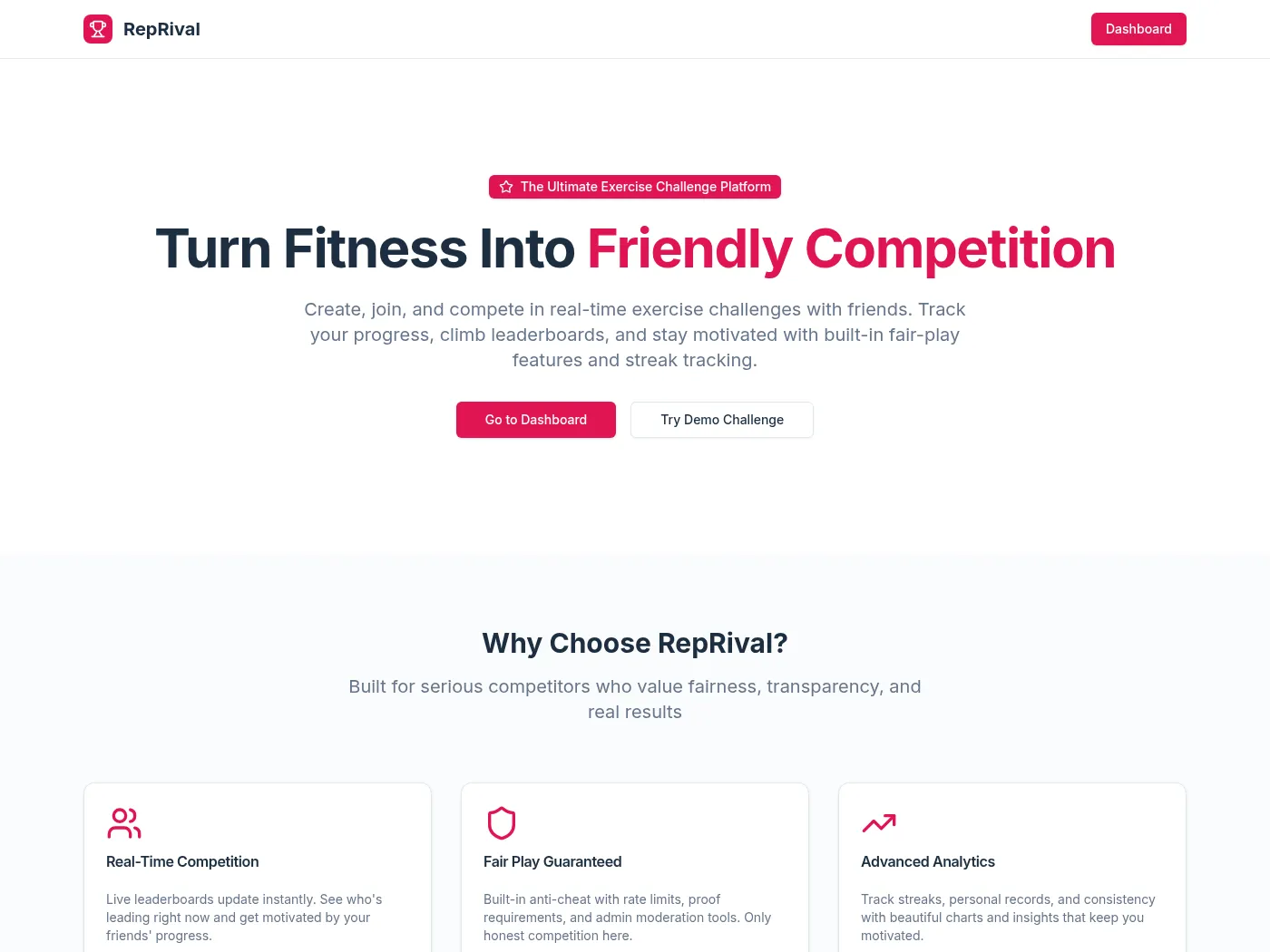 RepRival: Real-Time Exercise Challenge Platform for Friends