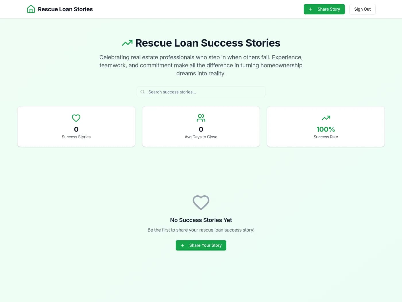 Rescue Loan Success Story Showcase Platform