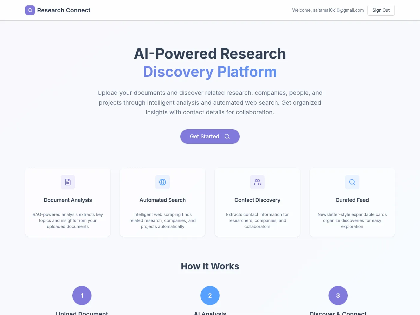 Research Connect: AI-Powered Curated Discovery Platform