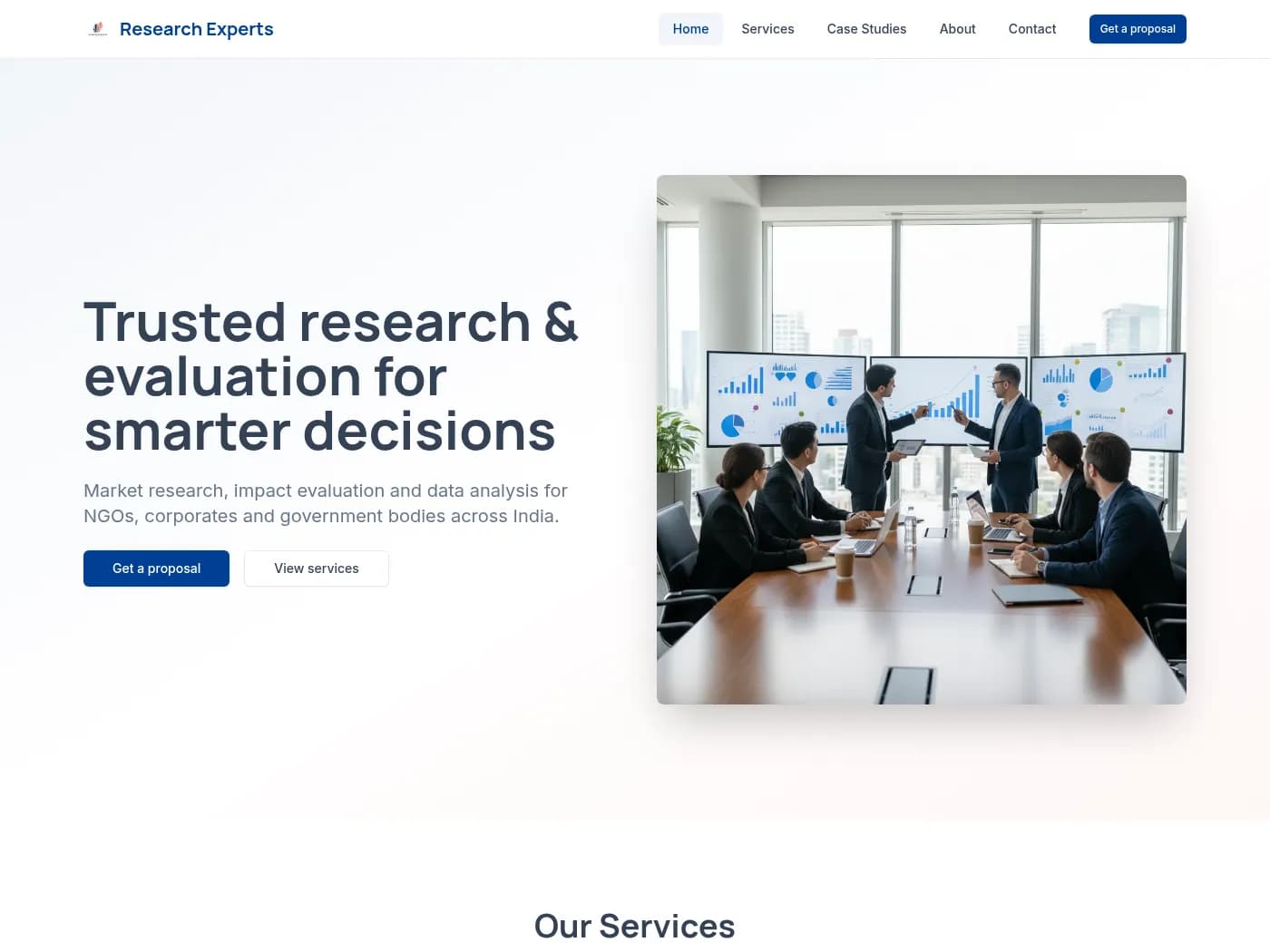 Research Experts: Professional Research & Consultancy Firm Website